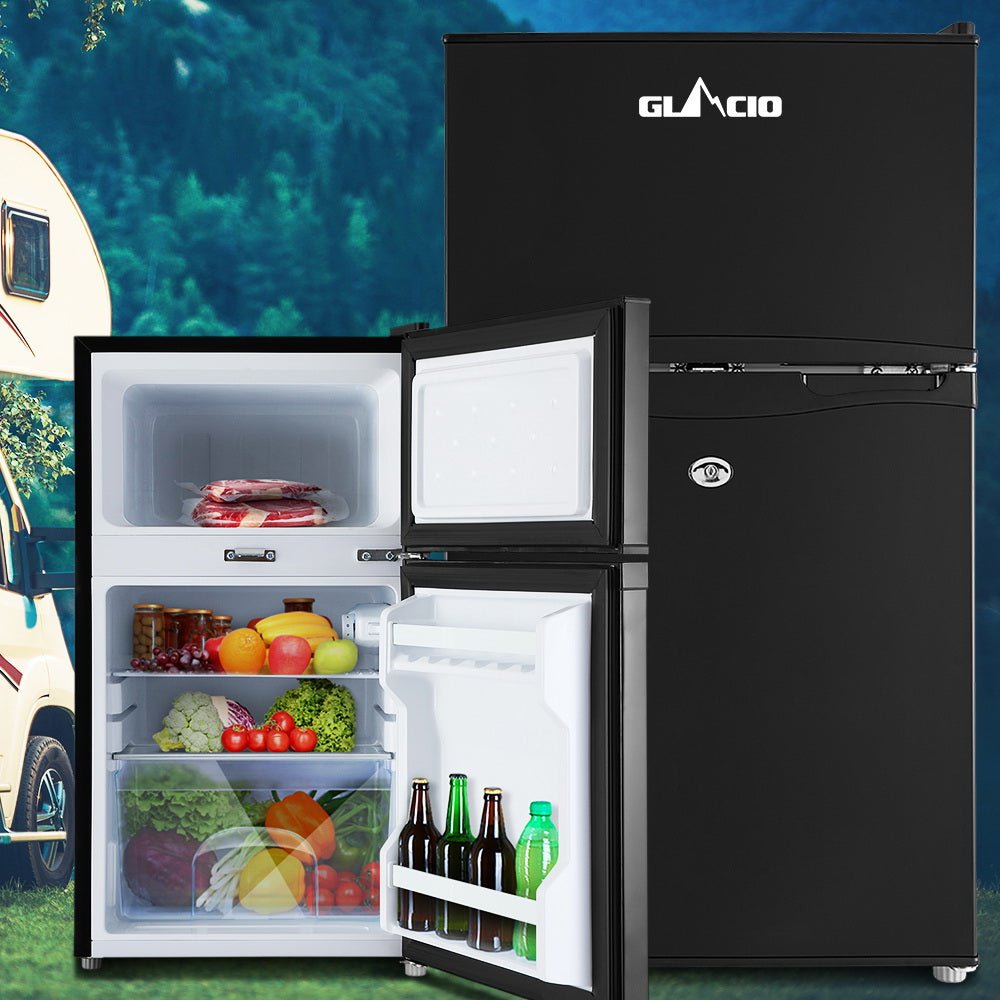 Glacio 90L Portable Fridge Freezer Bar Upright 12V/24V/240V Camping Ca ...